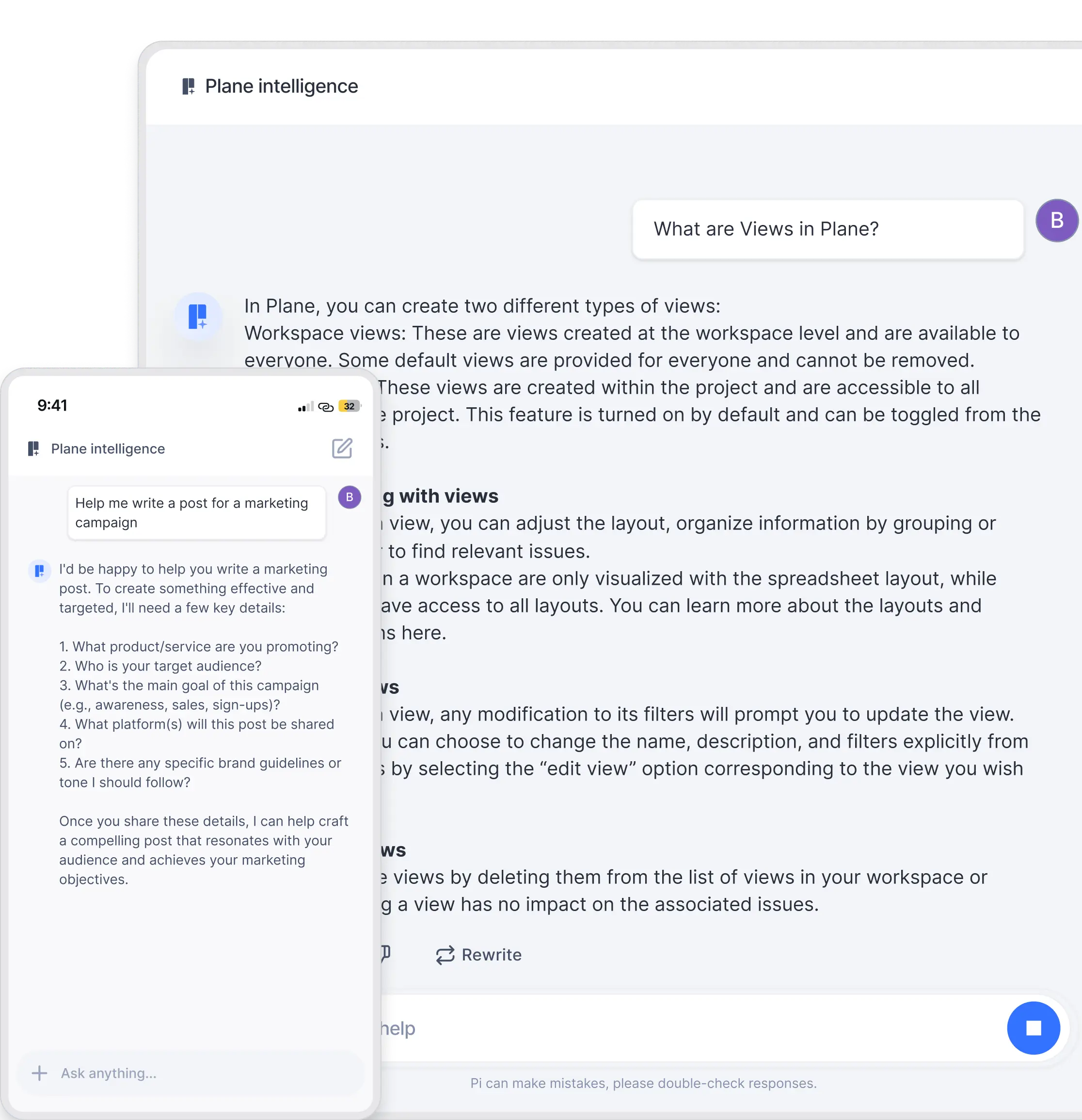Plane Intelligence Pi | Native AI for Project Management